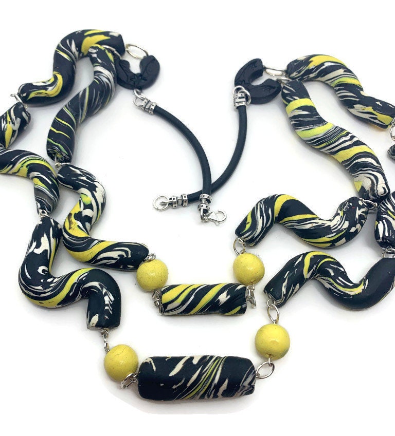 Wild and Crazy Necklace Polymer Clay Jewelry - Etsy