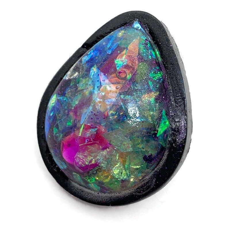 Large colorful earrings iridescent jewelry sparkling | Etsy