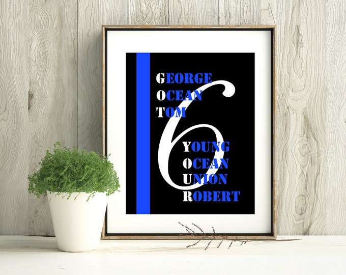 Police Officer Gift Print - Father's Day Gift - Got Your Six Print ...