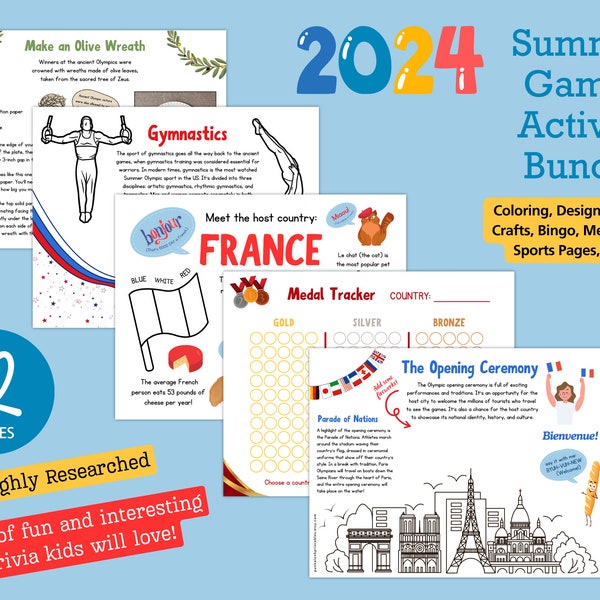 Summer Games Activity Pages, 2024 Educational Coloring Pages, Sports ...