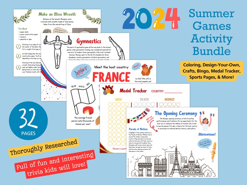 Summer Games Activity Pages, 2024 Educational Coloring Pages, Sports ...