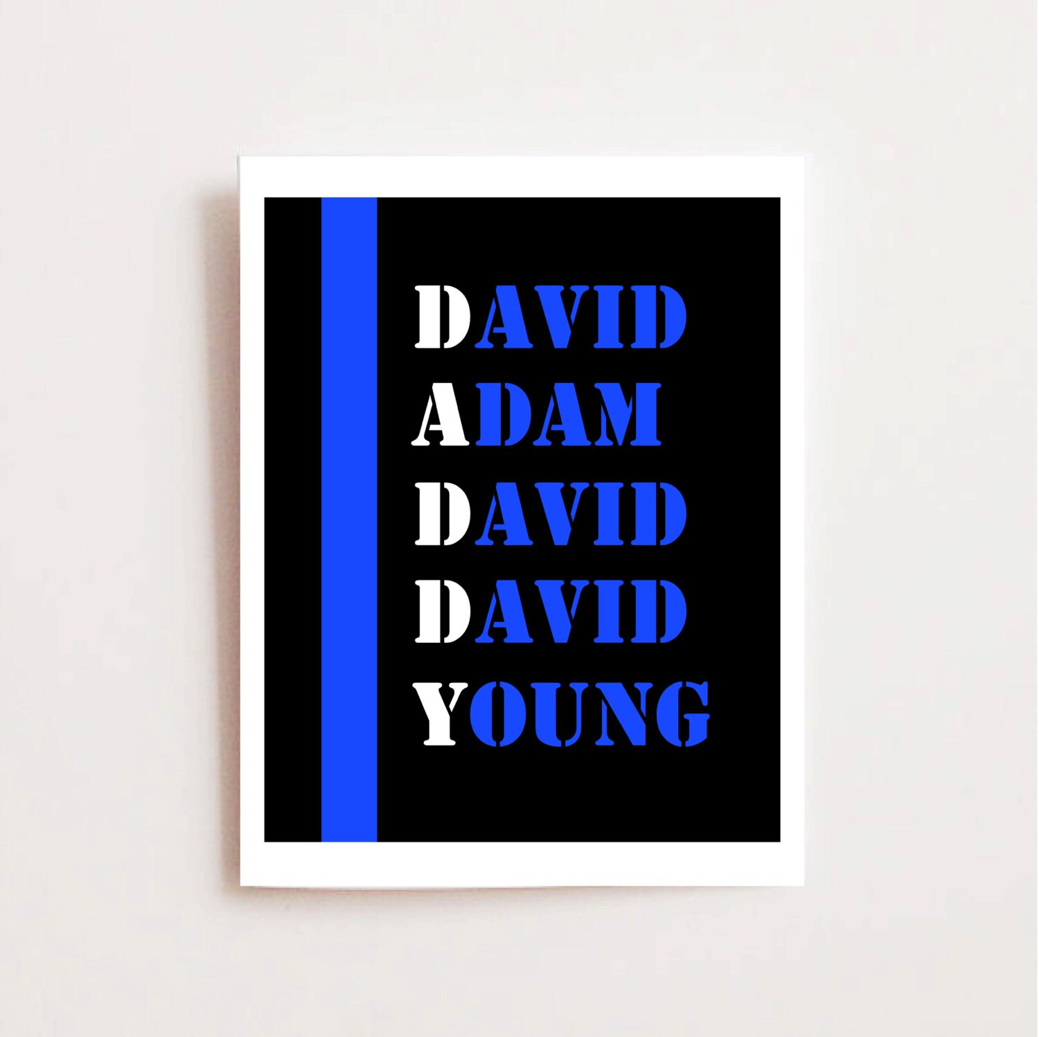 Father's Day Police Print - Daddy Print - Thin Blue Line Art - My Daddy ...