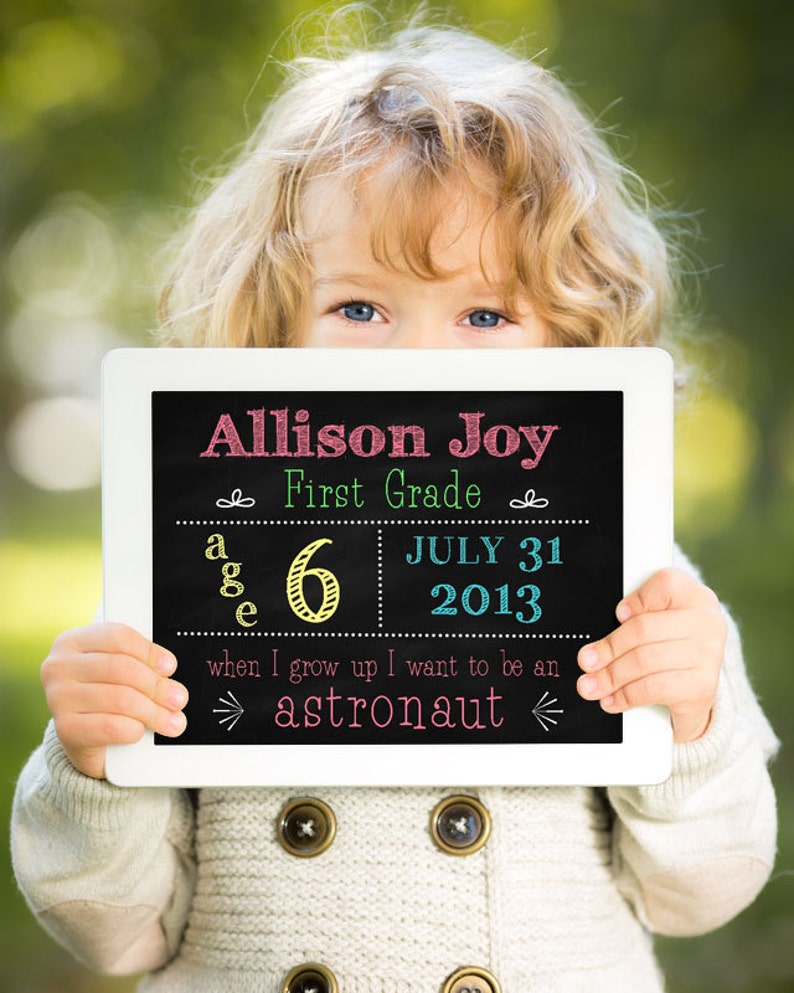 Printable Personalized First Day of School Chalkboard Photo Prop Sign ...