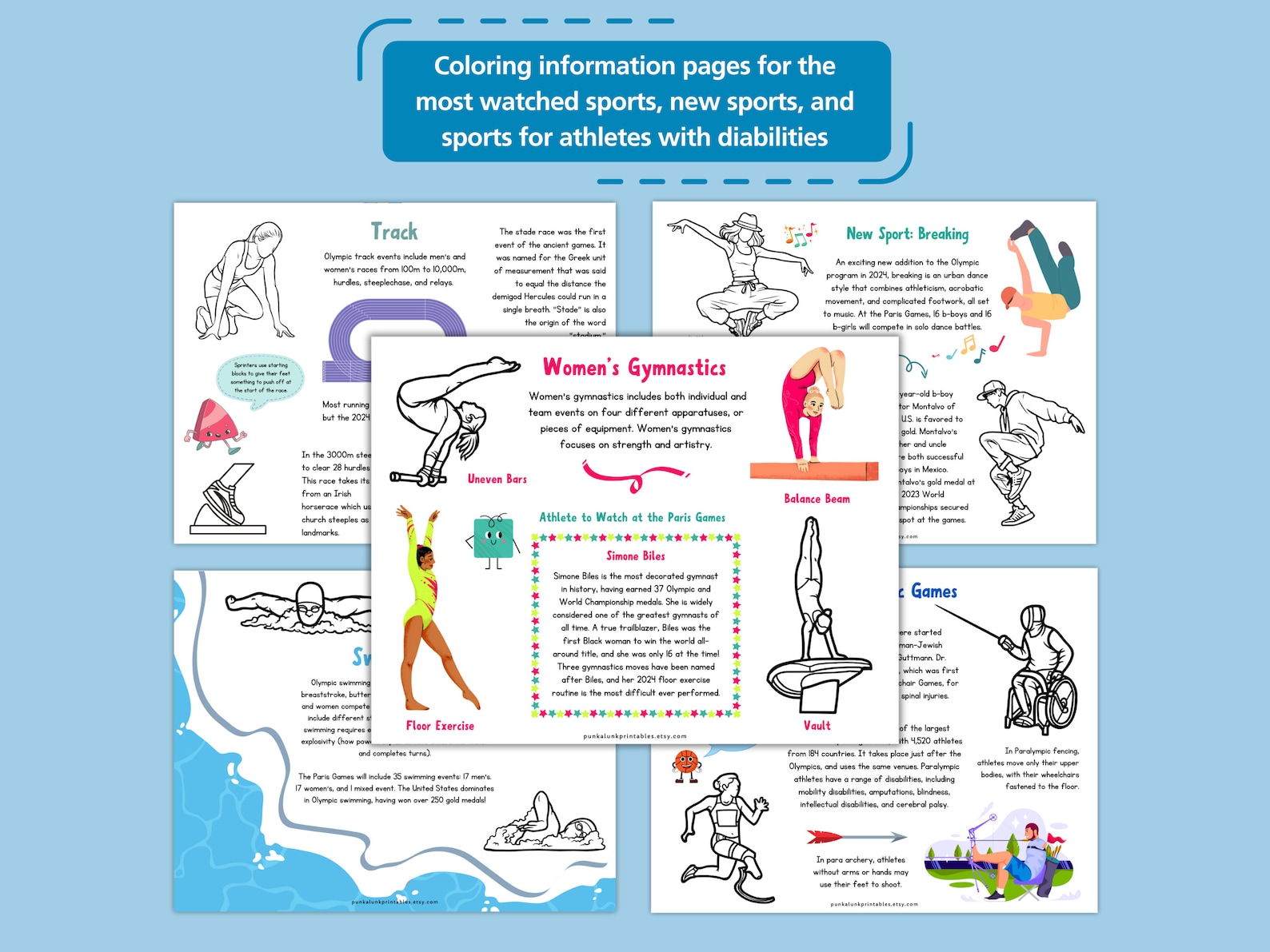 Summer Games Activity Pages, 2024 Educational Coloring Pages, Sports ...
