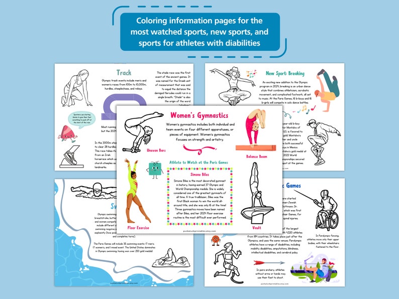 Summer Games Activity Pages, 2024 Educational Coloring Pages, Sports ...