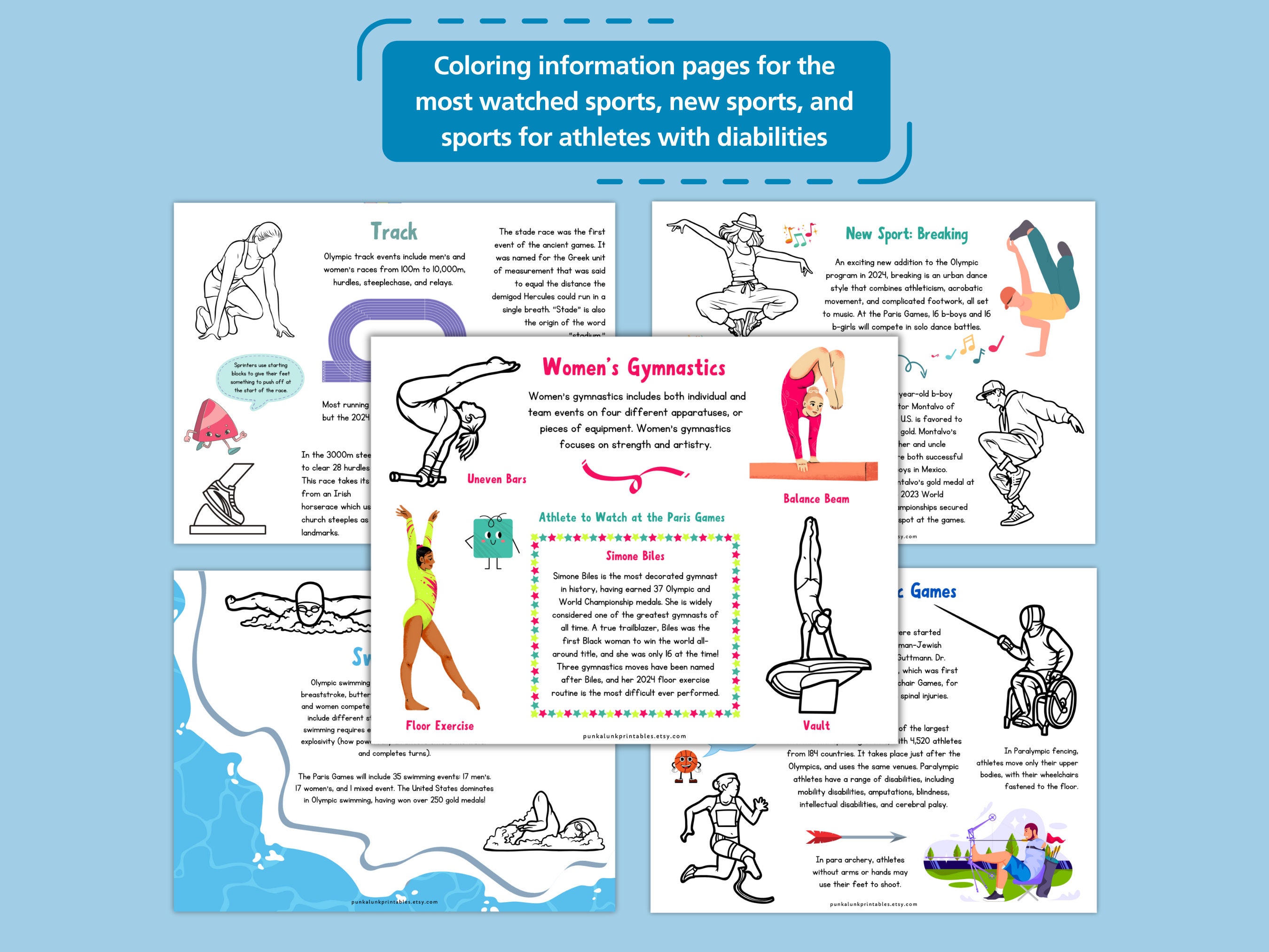 Summer Games Activity Pages, 2024 Educational Coloring Pages, Sports ...