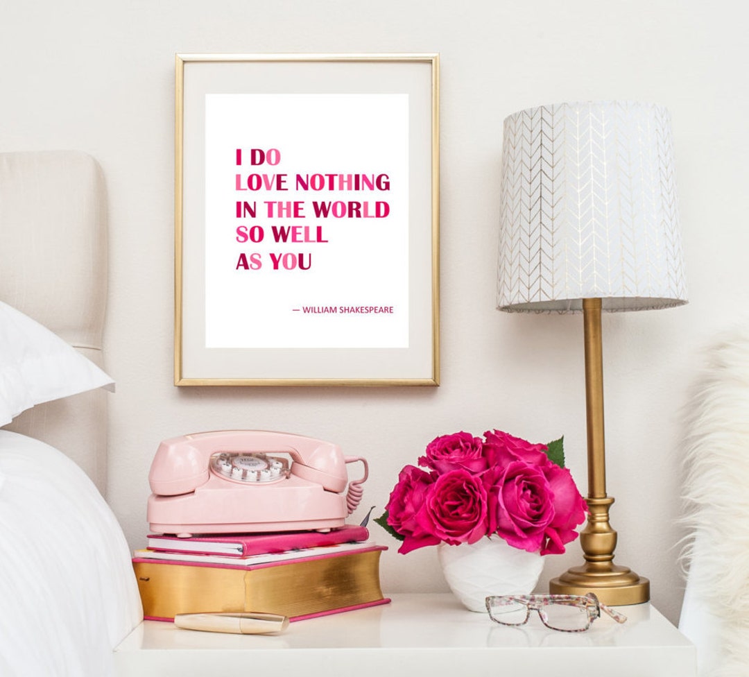 Love You Print - Shakespeare Love - Romantic Art - Valentine's Day ...