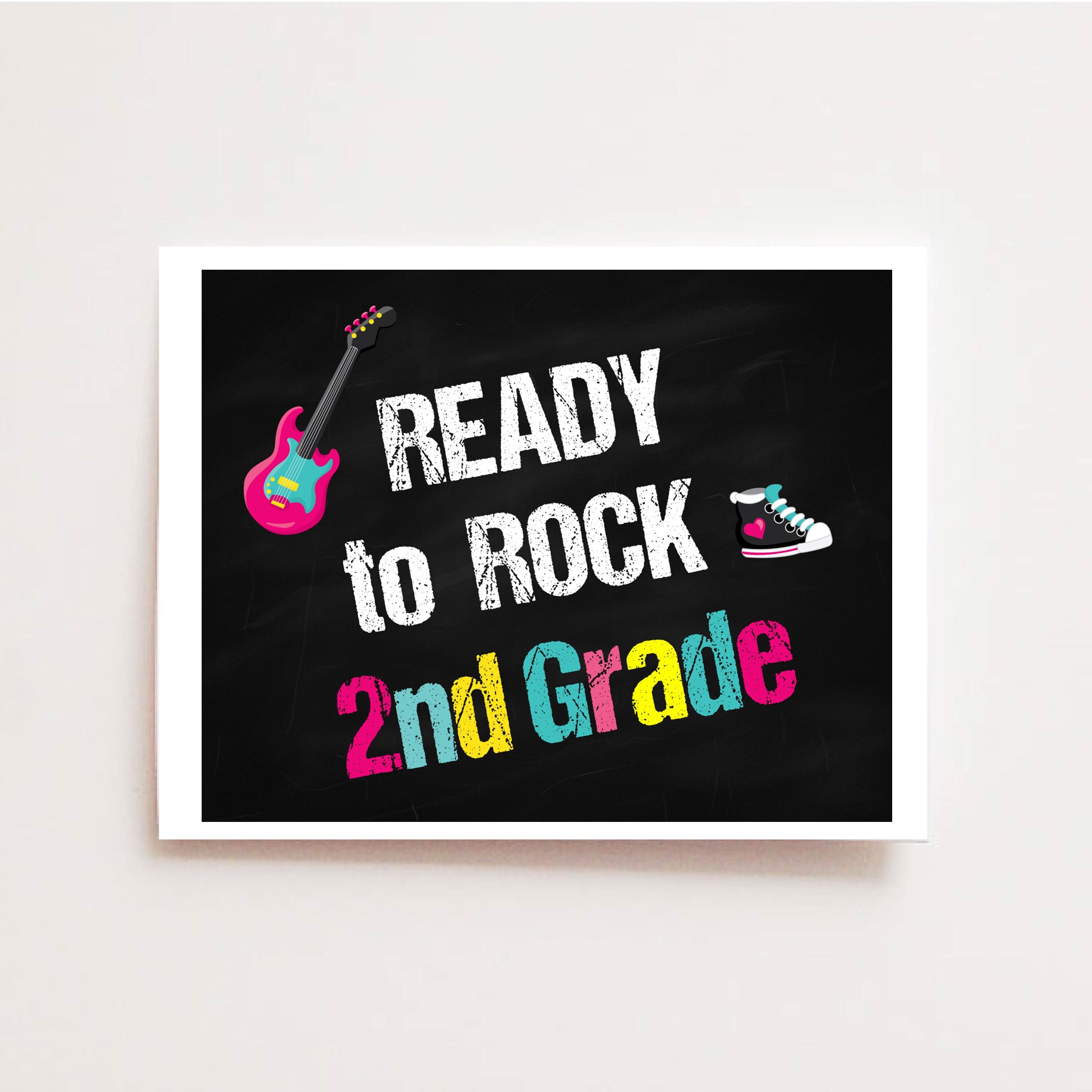 Ready to Rock Preschool Printable First Day of School Sign Kindergarten ...