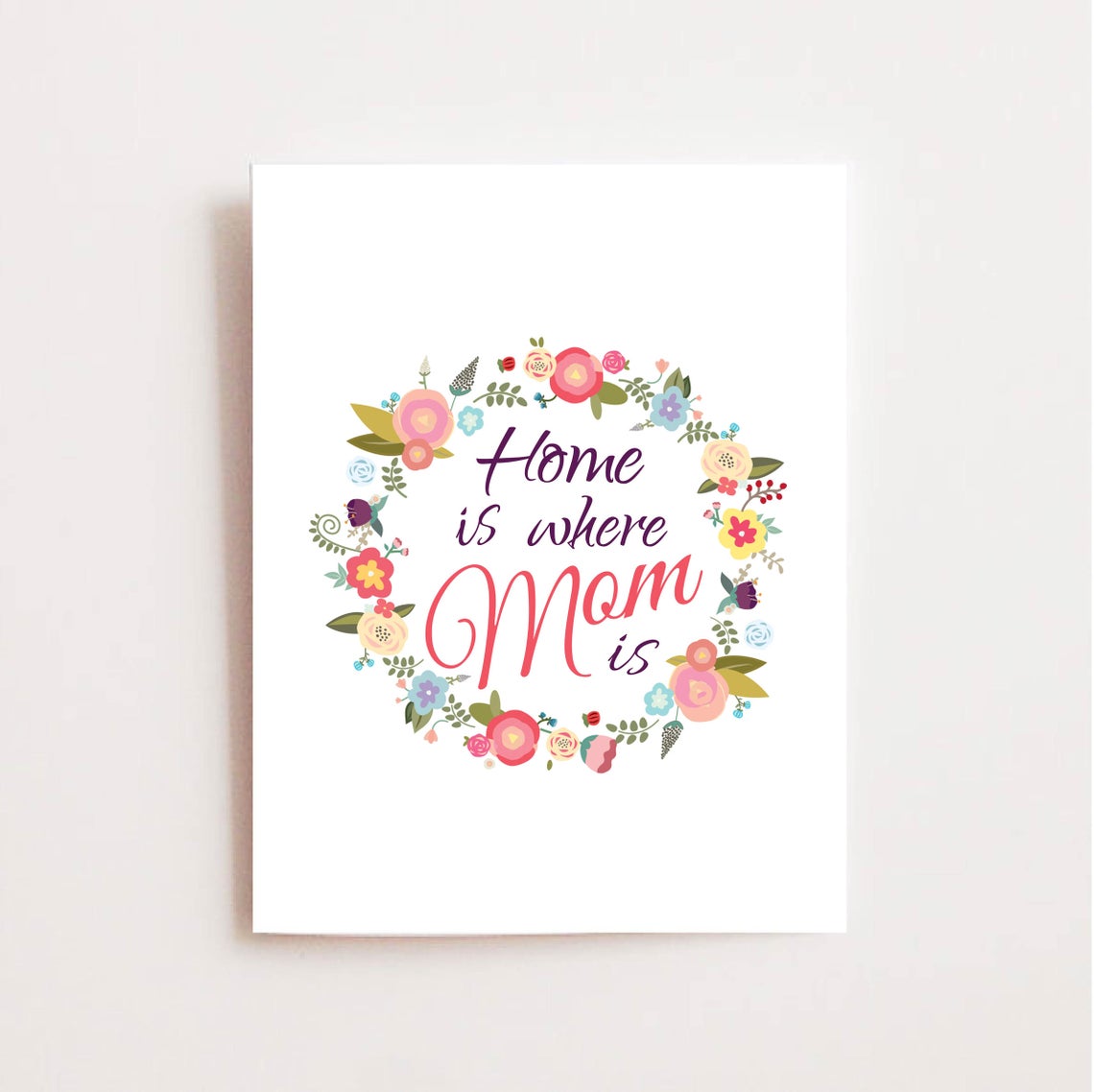 Mother's Day Printable Gift Home is Where Mom is Mom Printable Gift for ...