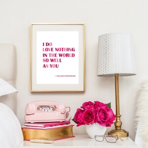 Love You Printable Shakespeare Quote Art Valentine Printable Last ...