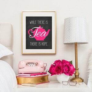 Chalkboard Tea Printable, Kitchen Art Printable, Tea Quote, Kitchen ...