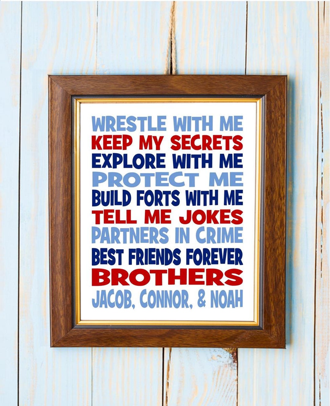 Custom Brothers Print - Brothers Bedroom Art - Sibling Love - Playroom ...