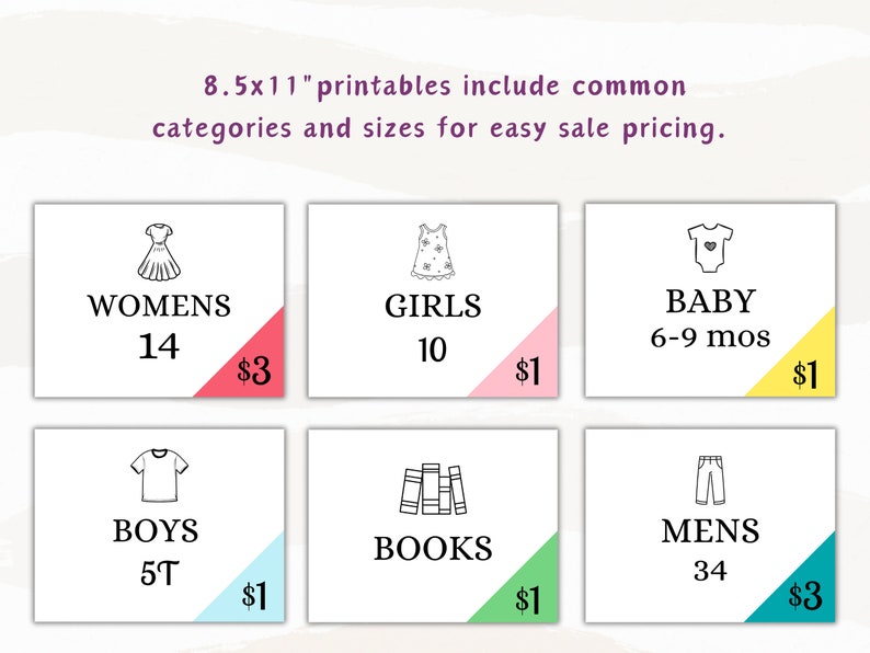 Yard Sale Pricing Tags Bundle, Garage Sale Price Tags, Rummage Sale ...