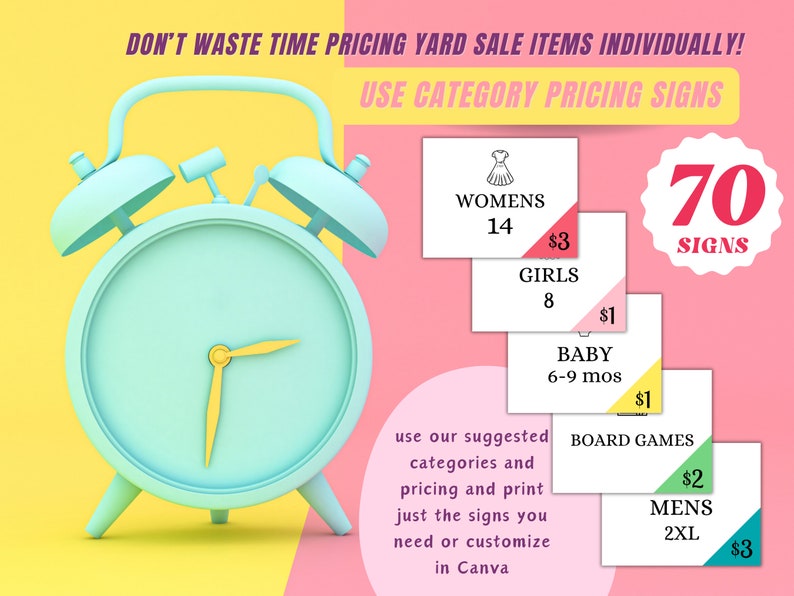 Yard Sale Pricing Tags Bundle, Garage Sale Price Tags, Rummage Sale ...