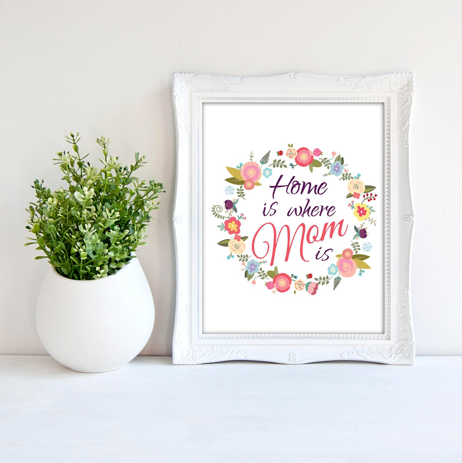 Mother's Day Printable Gift Home is Where Mom is Mom Printable Gift for ...