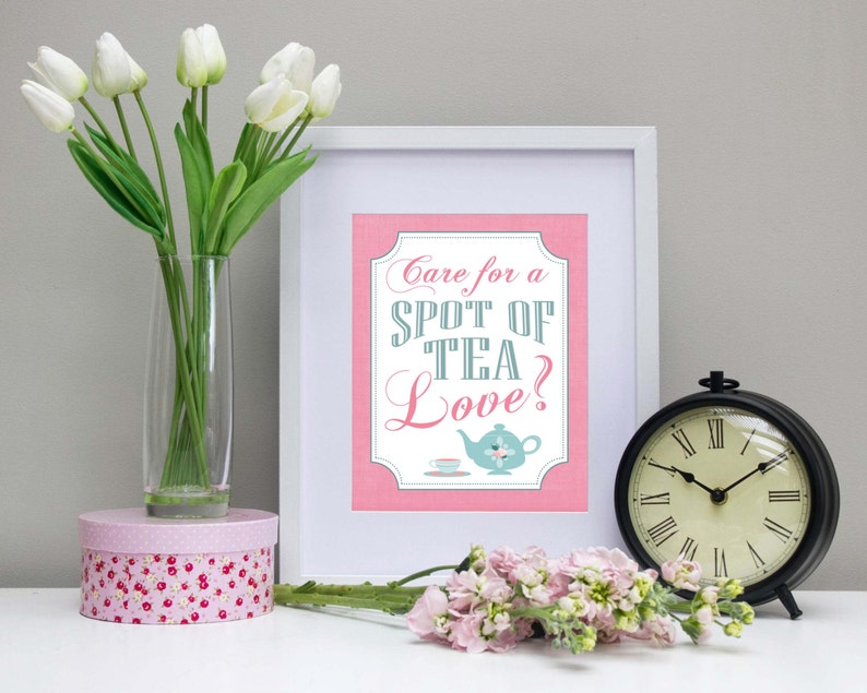 Spot of Tea Mother's Day Printable Teapot Sign Printable Kitchen Art ...