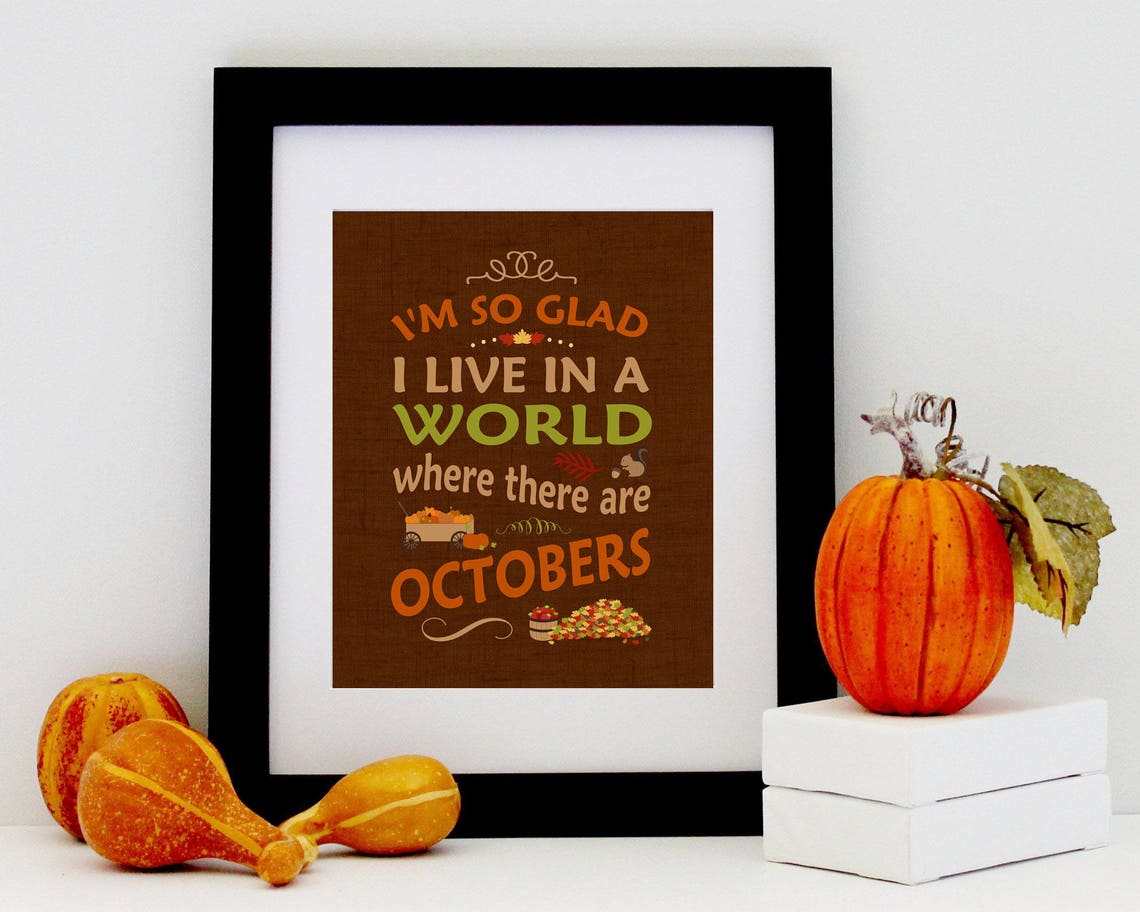 Fall Printable October Printable Autumn Home Decor - Etsy