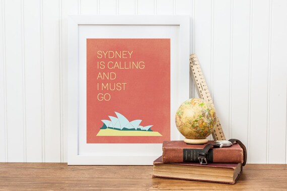 Sydney Opera House Art Print Sydney Australia Travel Poster - Etsy