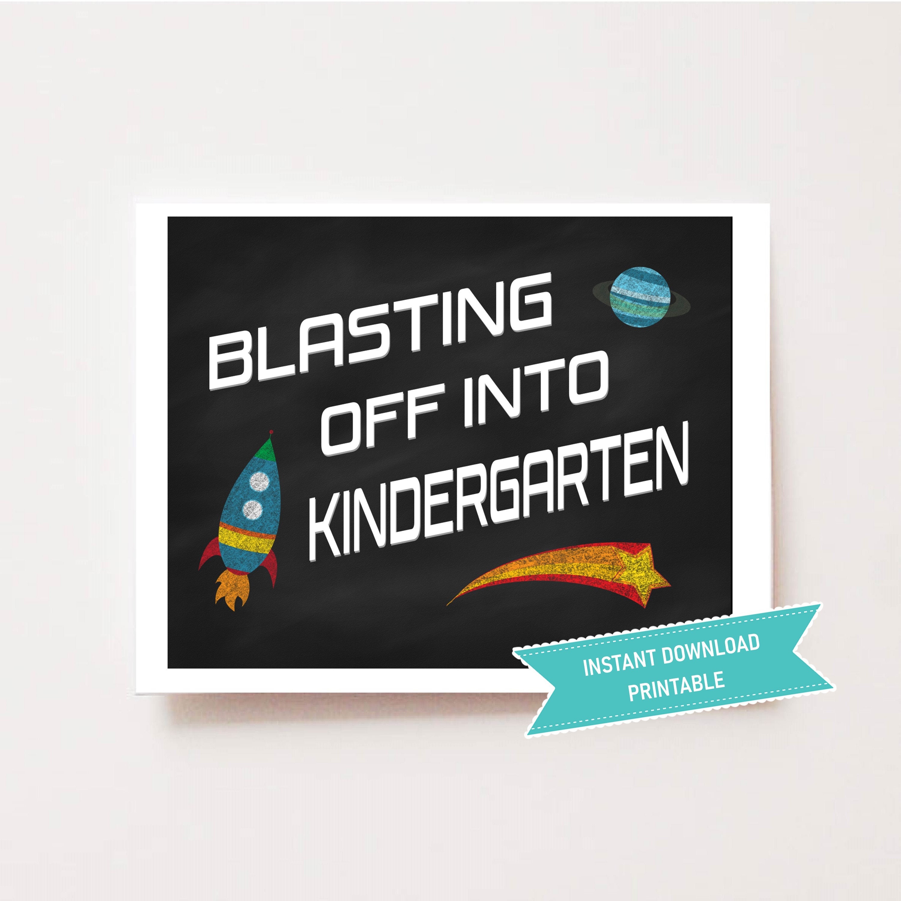 Blasting off Into Preschool Printable First Day of School Sign ...