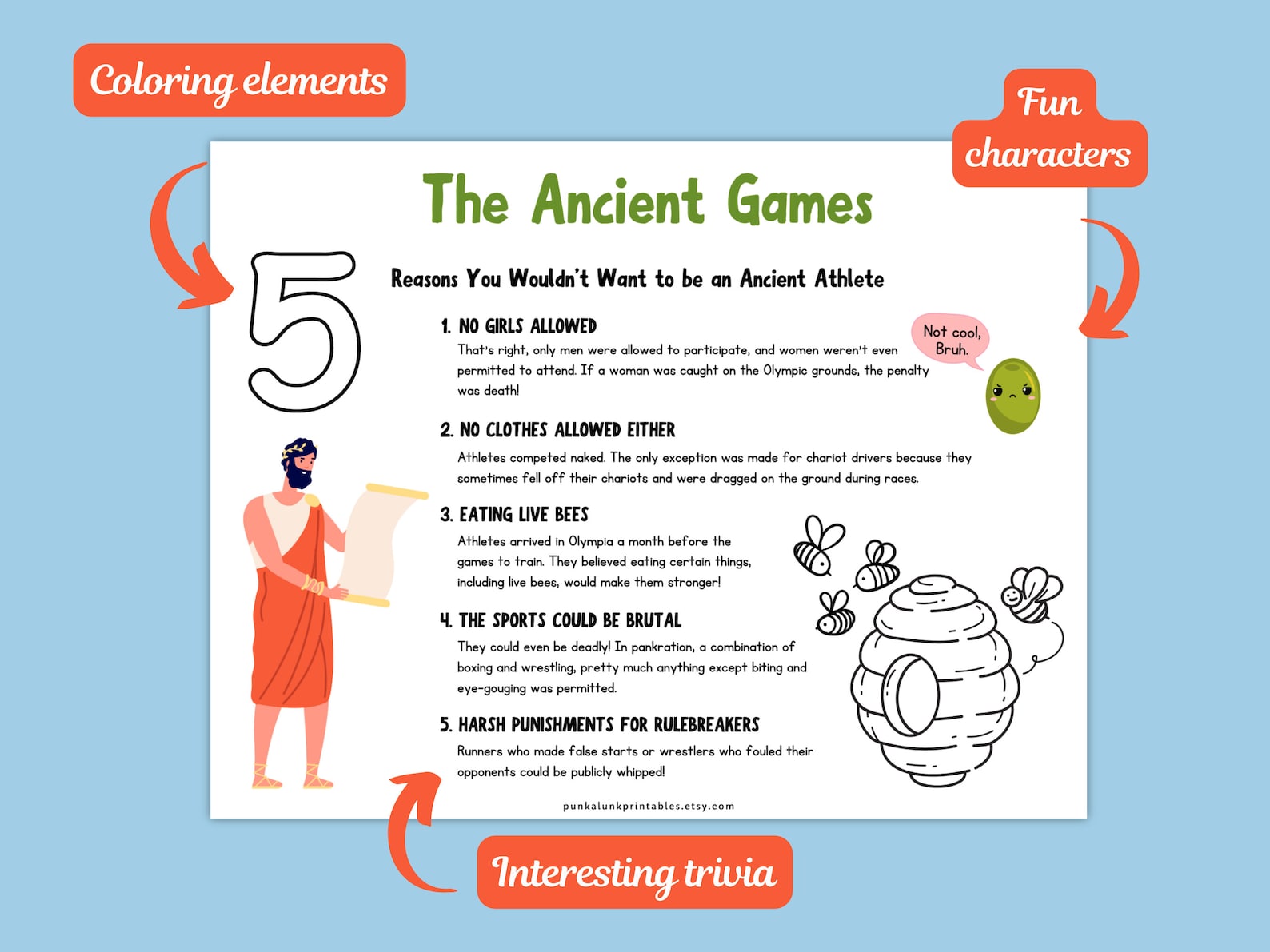 Summer Games Activity Pages, 2024 Educational Coloring Pages, Sports ...