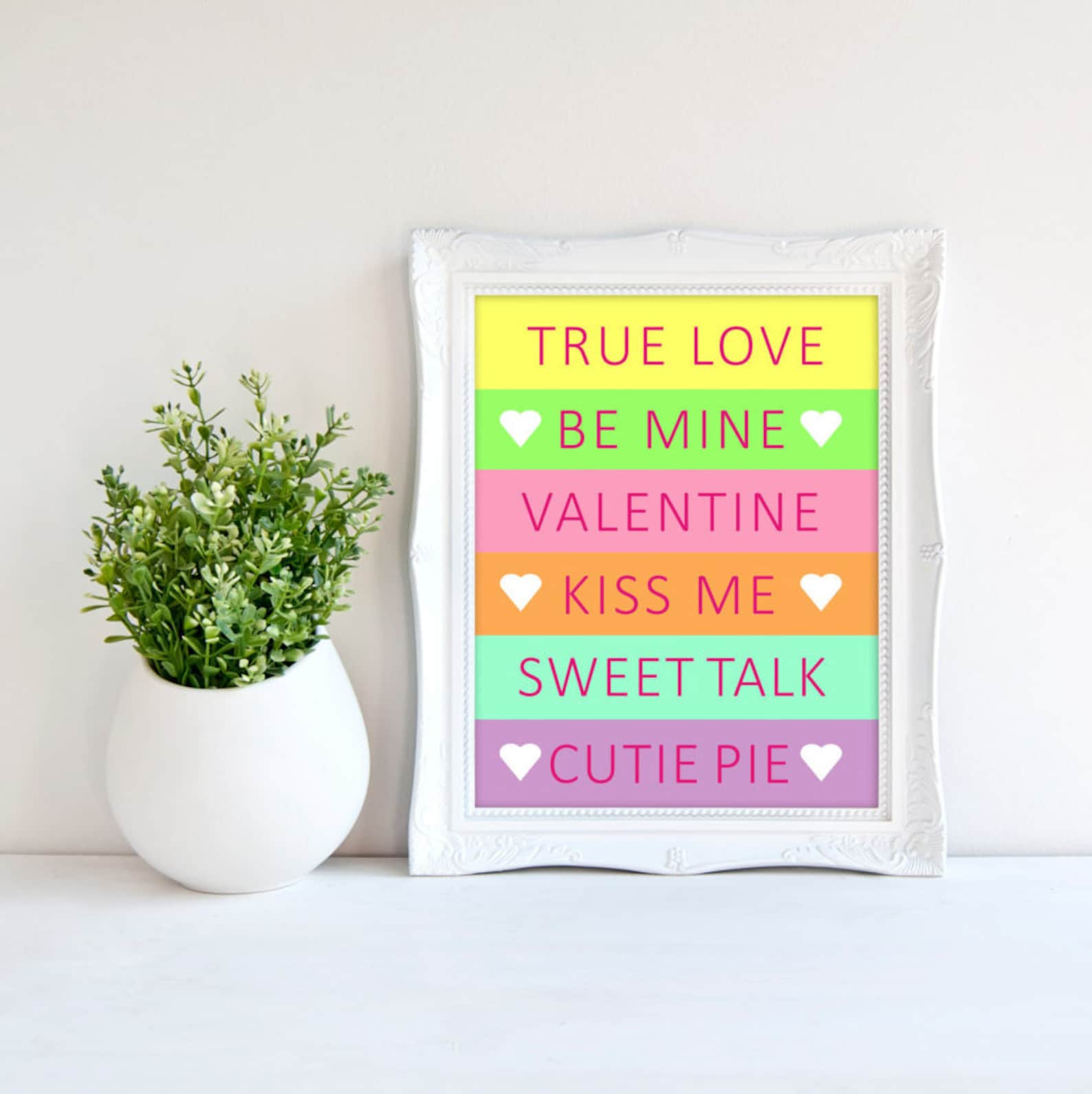 Valentine's Day Party Printable Decoration Conversation Hearts Candy ...