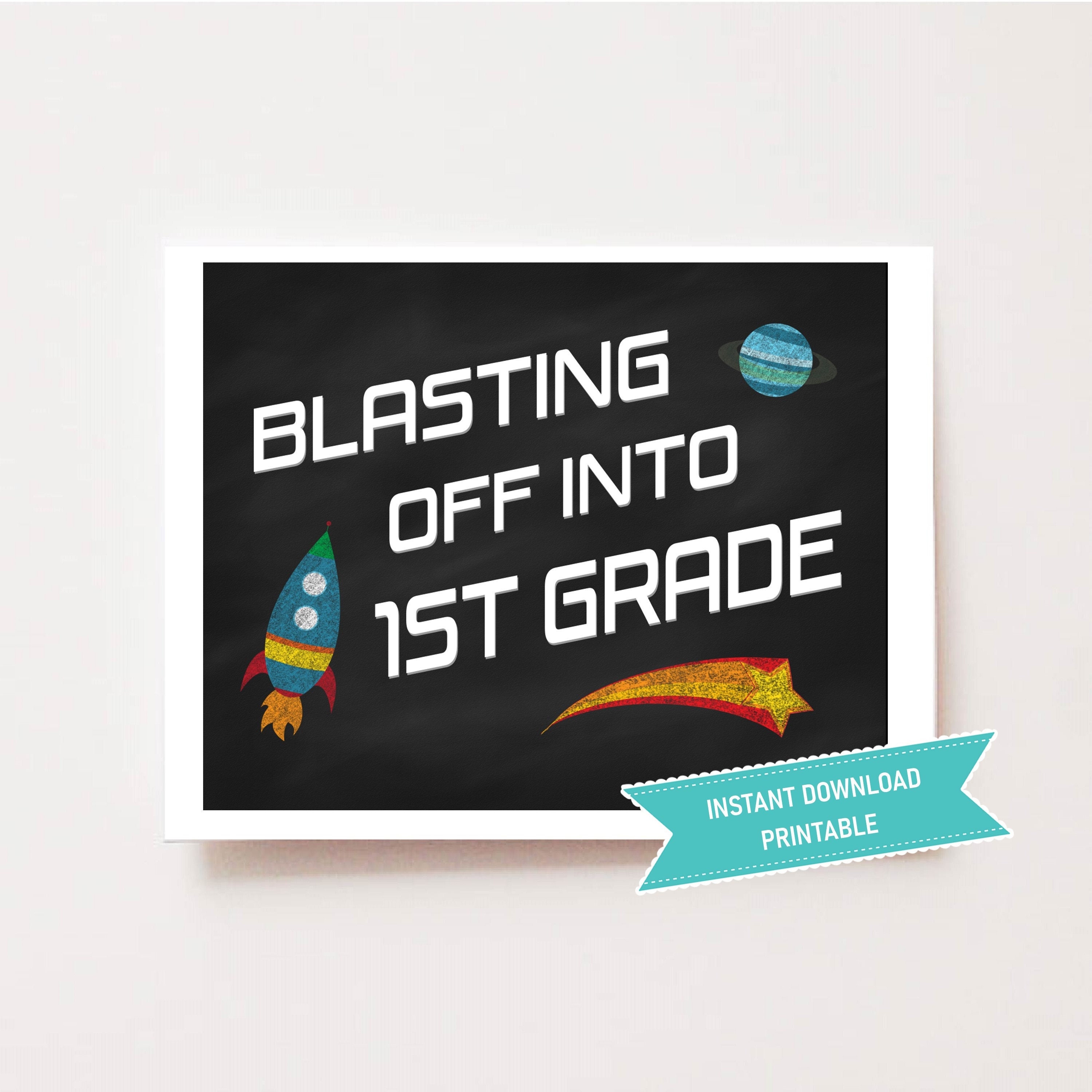 Blasting off Into Preschool Printable First Day of School Sign ...