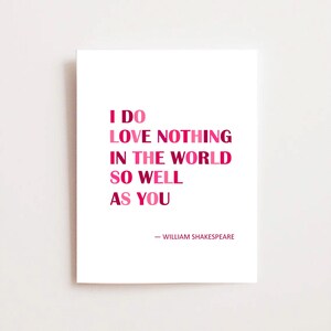 Love You Printable - Shakespeare Quote Art - Valentine Printable - Last ...