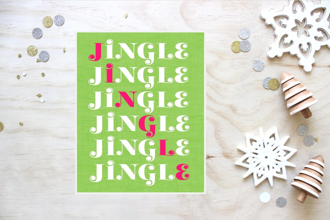 Christmas Printable Wall Art Jingle Bells Holiday Printable - Etsy
