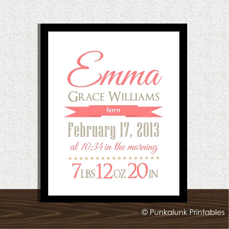 Personalized Baby Name Print Personalised Nursery Art New - Etsy