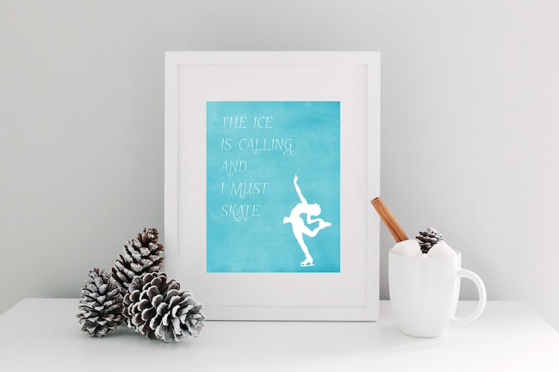 Ice Skating Art Print Figure Skating Wall Decor Skater - Etsy