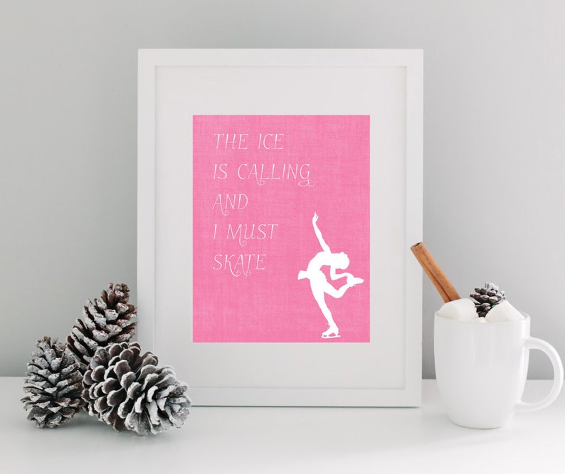 Ice Skating Art Print Figure Skating Wall Decor Skater Girls Room Decor ...