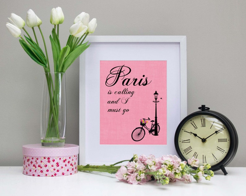 French Bicycle Art Print Loves Paris Pink Paris Art - Etsy