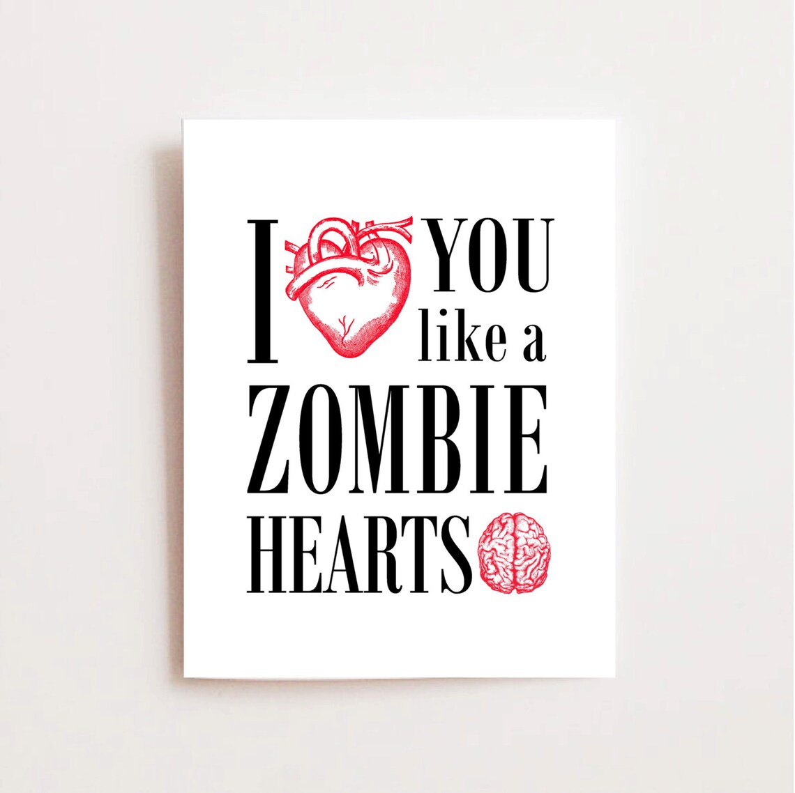 Zombie Valentine Printable Zombie Love Decoration Walking Dead ...