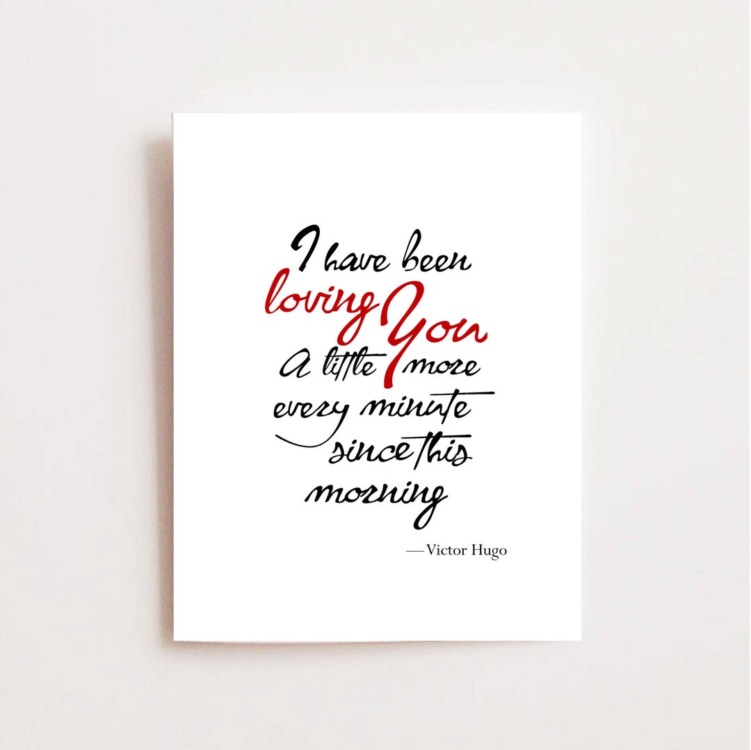 Valentine's Day Printable - Les Miserables - Romantic Quote - Victor ...