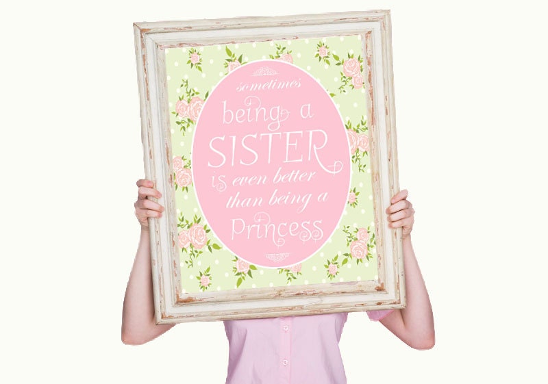 Being a Sister Art Print Cottage Chic Girls Bedroom Decor - Etsy