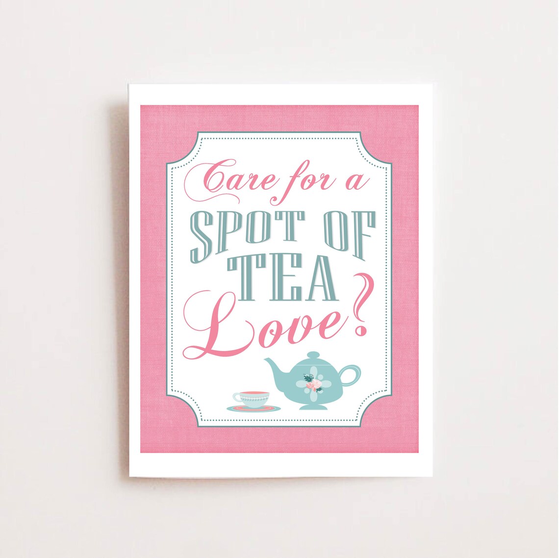 Spot of Tea Mother's Day Printable Teapot Sign Printable Kitchen Art ...