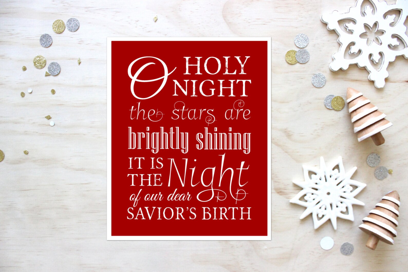 O Holy Night Christmas Printable Printable Christmas Decor - Etsy