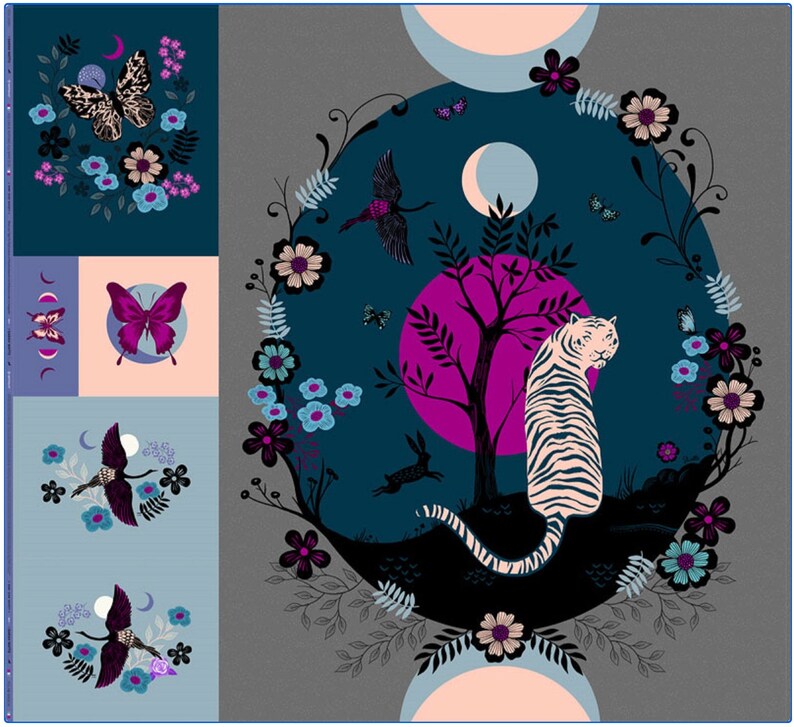 Ruby Star Fabric Tiger Fly Digital Package Panel - 99" X 108" - Sarah ...