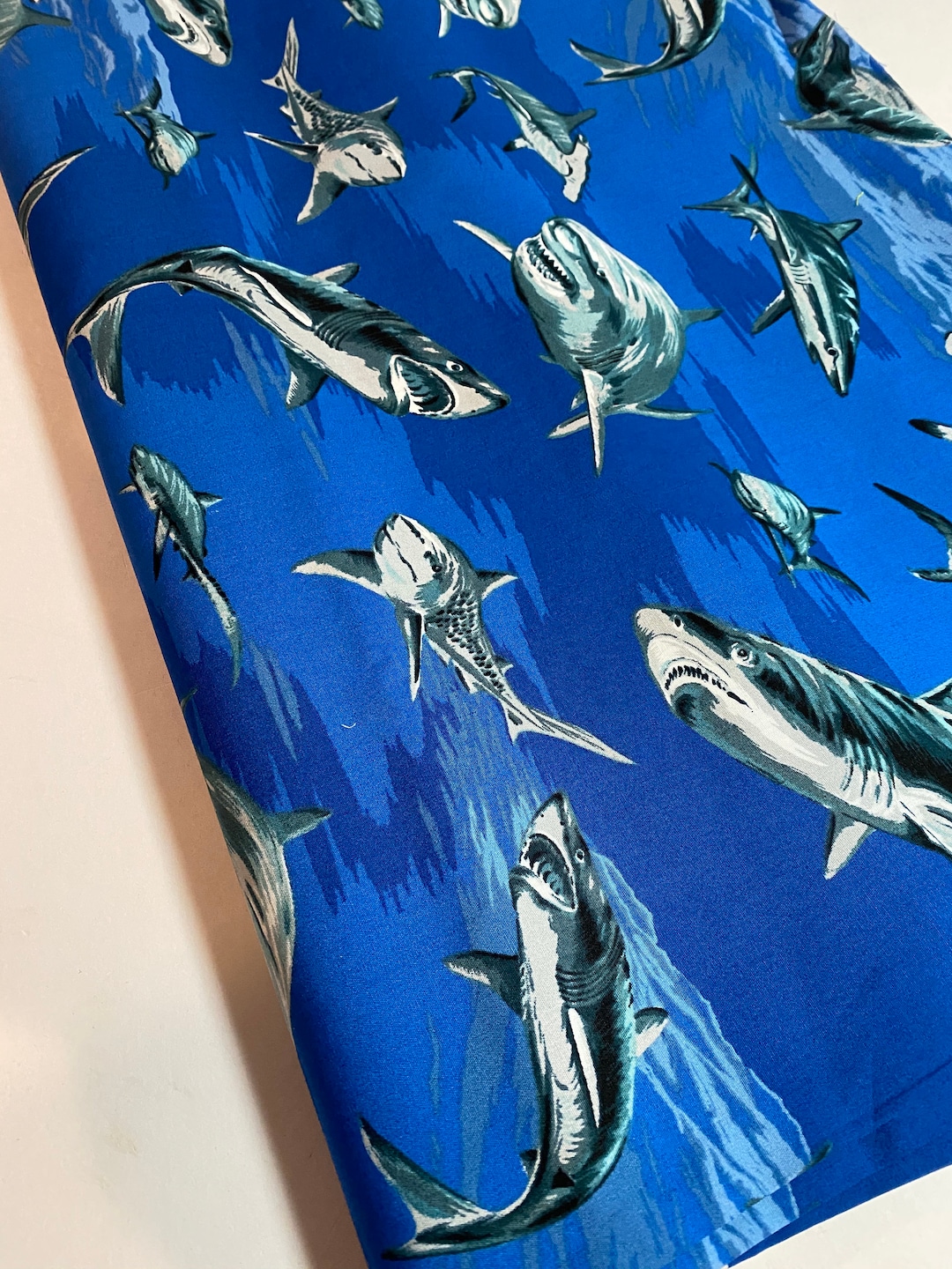 Beach Fabric - Sharks - Great White Hammerhead - Whale Shark by Hoffman ...