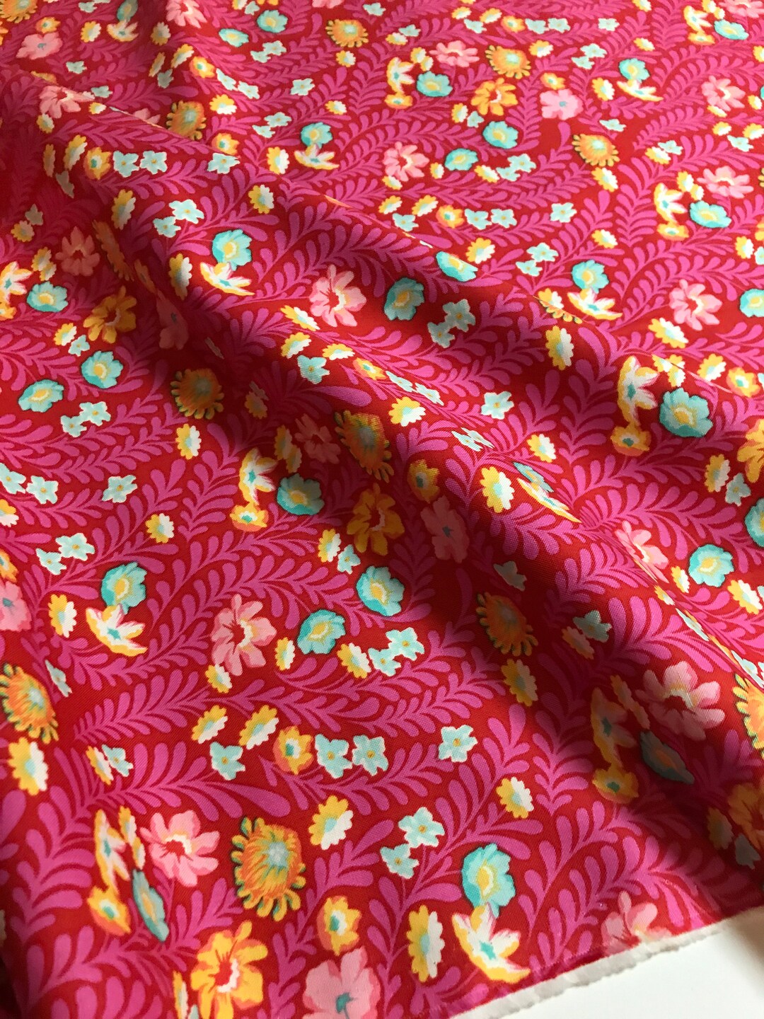 Tula Pink Fabric Wildflower Tomato PWTP073 Spirit Animal Collection ...