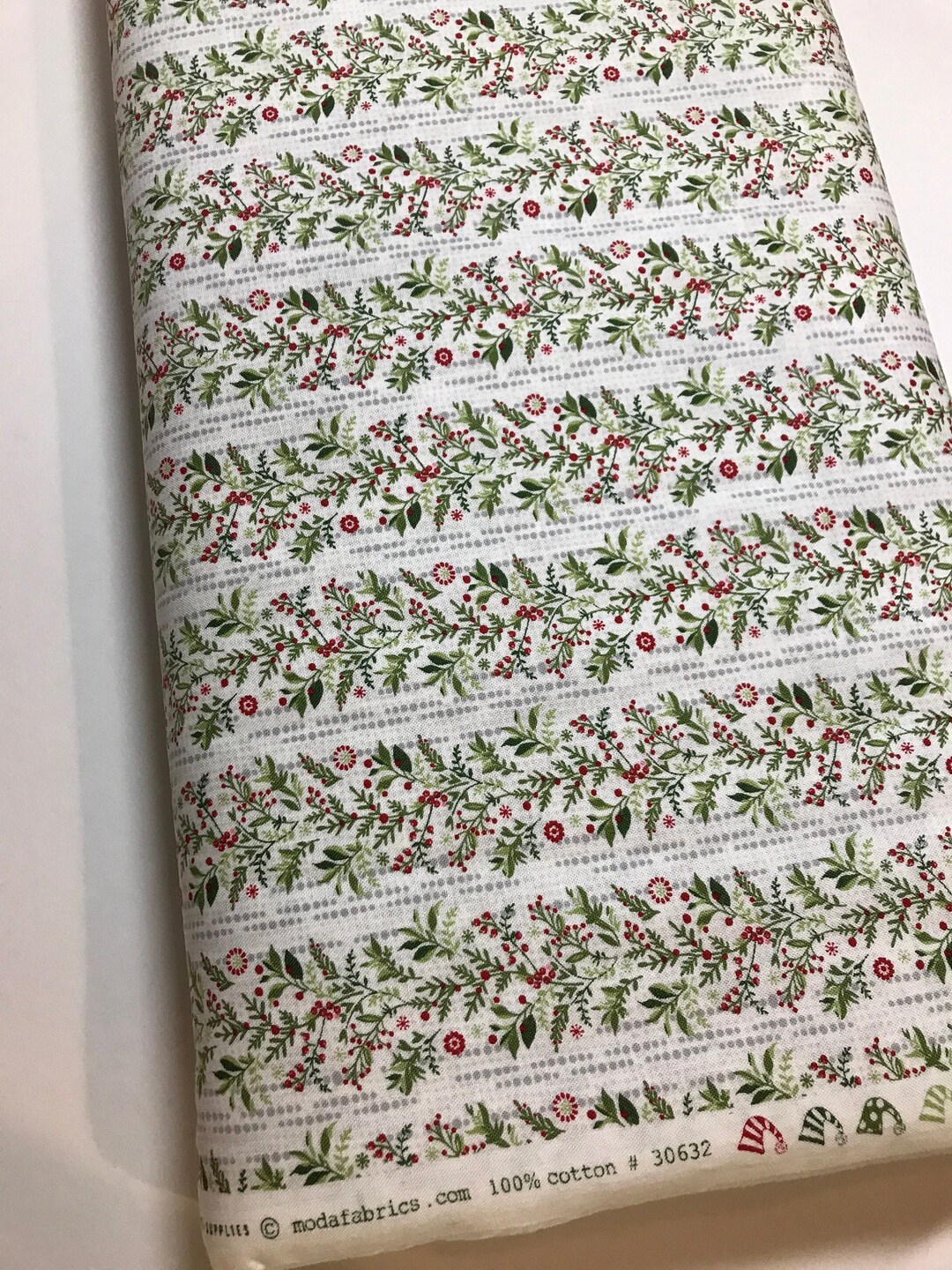 Holiday Fabric Moda Naughty or Nice Fabric Basic Grey 30632 in - Etsy