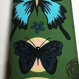 Ruby Star Fabric Tiger Fly Digital in Green With Metallic 24 X 44 Sarah ...