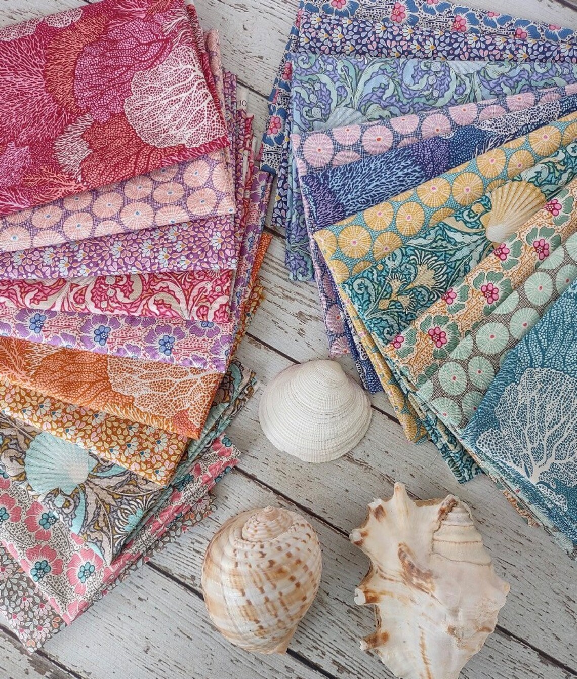 TILDA Fabric Cotton Beach collecting Seashells Quilt Kit - Etsy