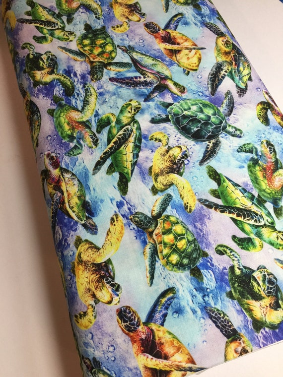 Sea Turtle Fabric Ocean Turtles the Reef TURTLES in Light - Etsy