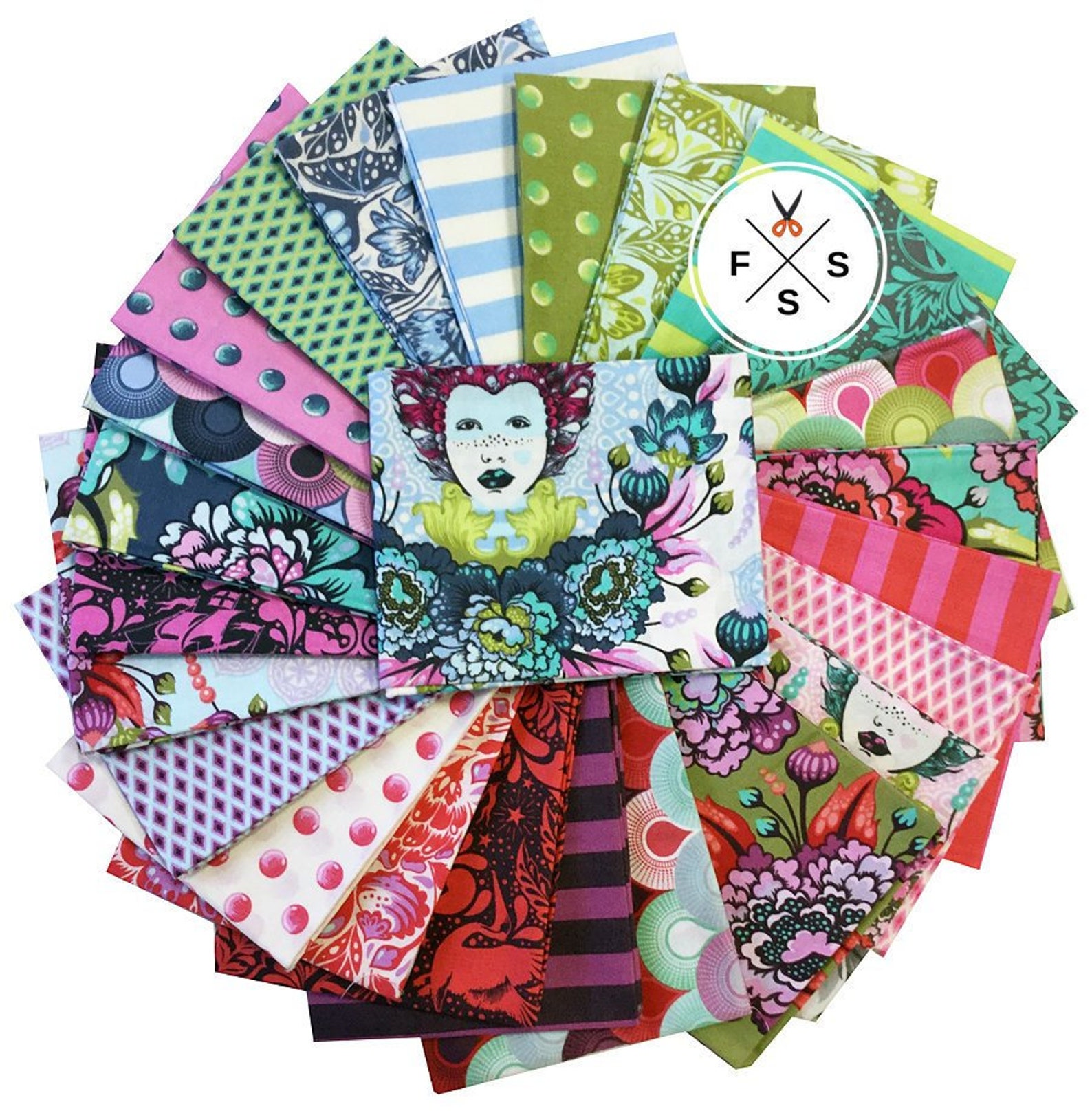 Tula Pink Fabric Elizabeth Ship Shape PWTP065 SKY 100% | Etsy