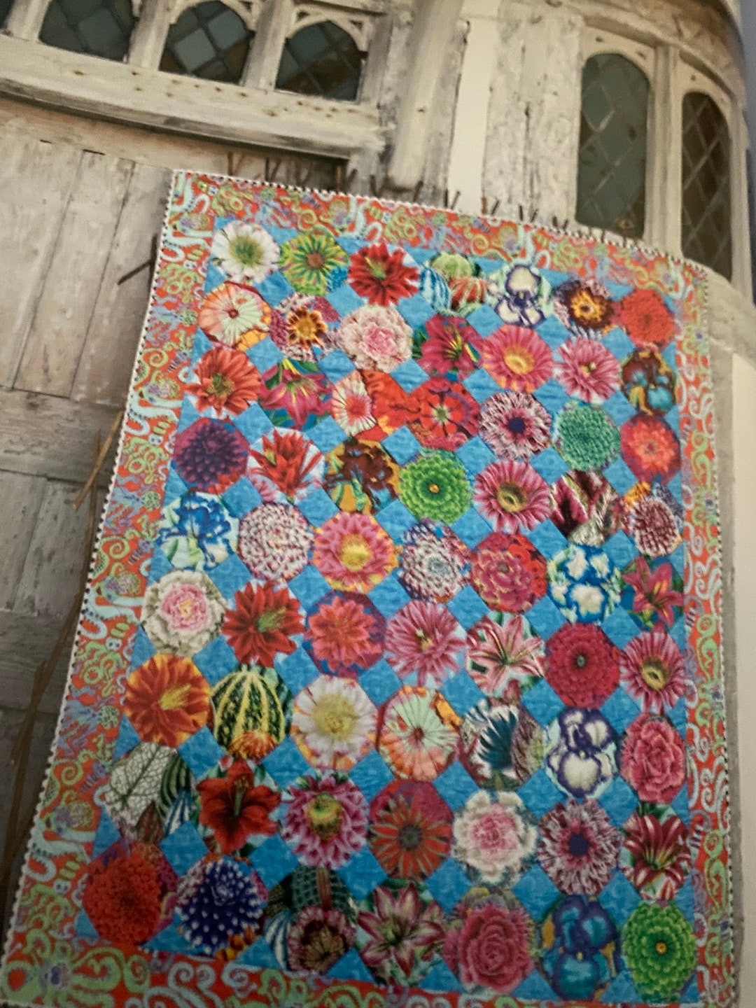 Retired Kaffe Fassett Quilt Kit Fabric cottage GARDEN Flowers Quilt 51 ...