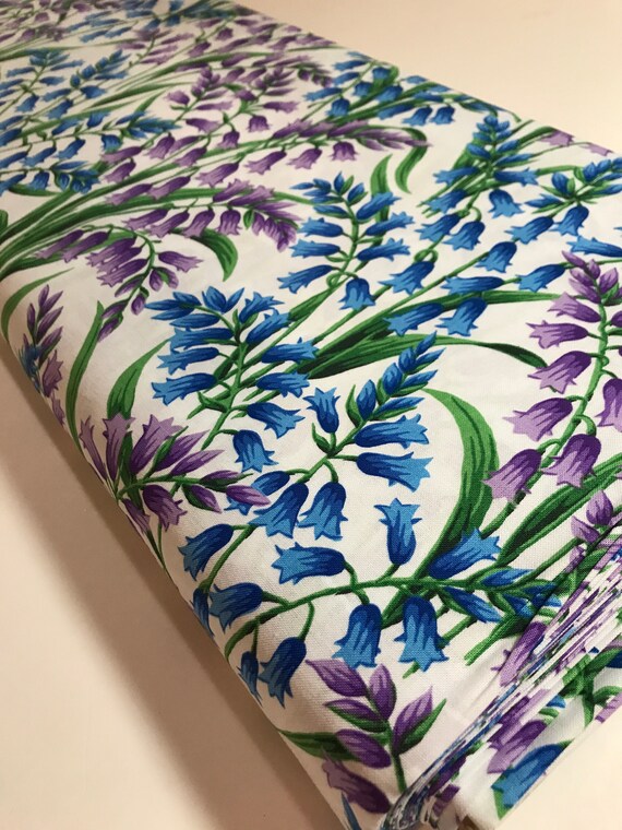 Philip Jacobs Fabric Snow Leopard Designs BLUEBELLS - Etsy