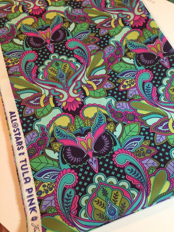 OVERSTOCKED Tula Pink Fabric All Stars-Owl in Petunia ALL | Etsy