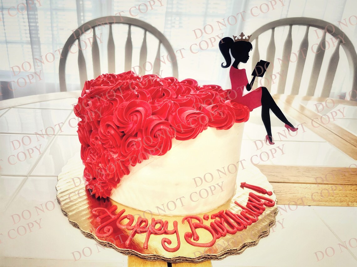 Sitting Lady Cake Topper With Crown and Book Download, Png, Jpeg, Gif ...