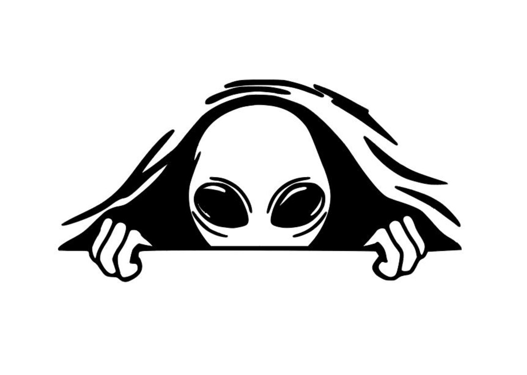 Alien Peeking Vinyl Decal Sci-fi Choose Size and Color - Etsy
